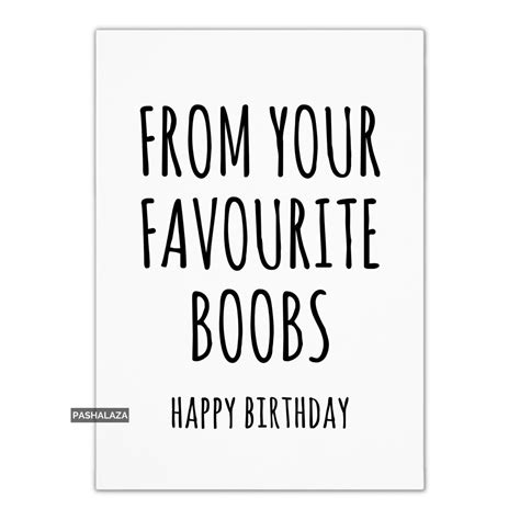 Funny Rude Boobs Birthday Card For Him Or Her Naughty Cheeky Joke