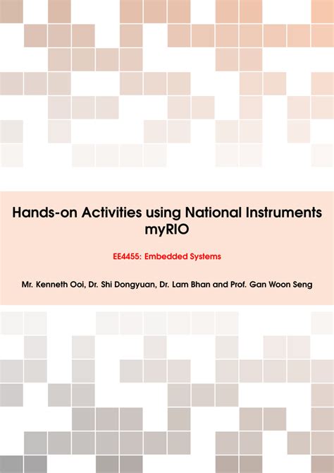 Pdf Hands On Activities Using National Instruments Myrio Ee4455 Embedded Systems