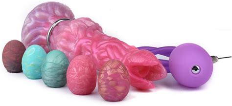 Kuaecr Silicone Alien Worm Ovipositor Dildo With Silicone Eggs Fantasy Alien Dildos Spit