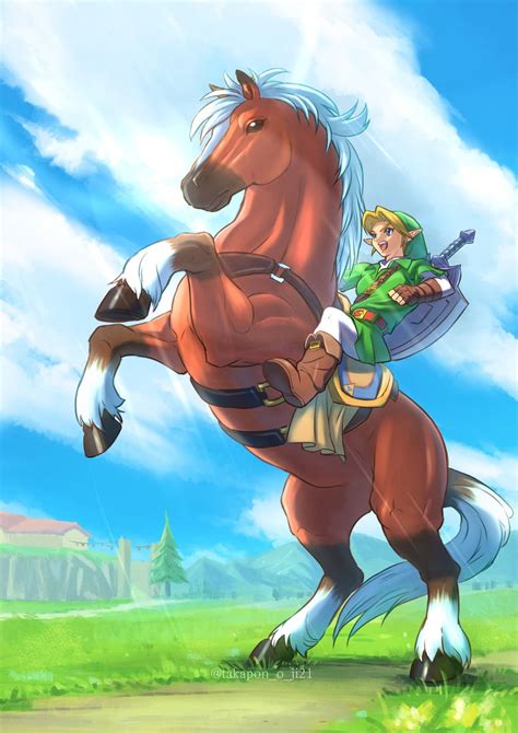 Link And Epona The Legend Of Zelda And More Drawn By Takapon O Ji Danbooru
