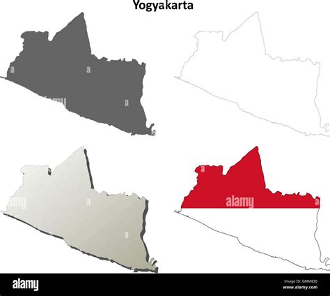 Yogyakarta Blank Outline Map Set Stock Vector Image And Art Alamy