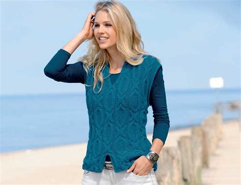 Безрукавка с узором из кос схема вязания спицами Вяжем Безрукавки на Вязаное