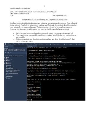 DAD 220 Module Three Lab Once There Connect To The Employee Information You Entered In The