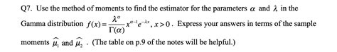 Solved Q7 Use The Method Of Moments To Find The Estimator
