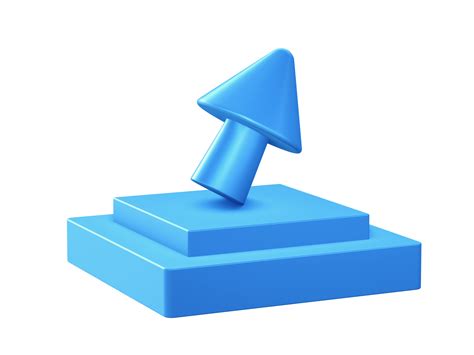 D Render Of Pointer Cursor Icon With Square Podium PNG