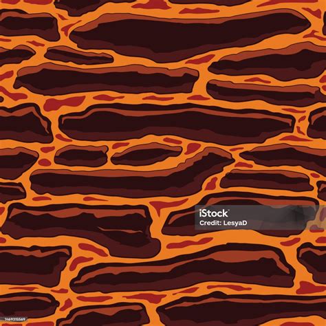 Cartoon Game Texture Lava Surface Seamless Pattern Game Asset Walls And