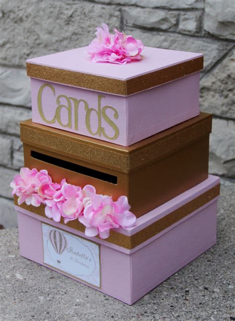 Custom Card Box Birthday Wedding 3 Tier Card Holder Etsy Custom