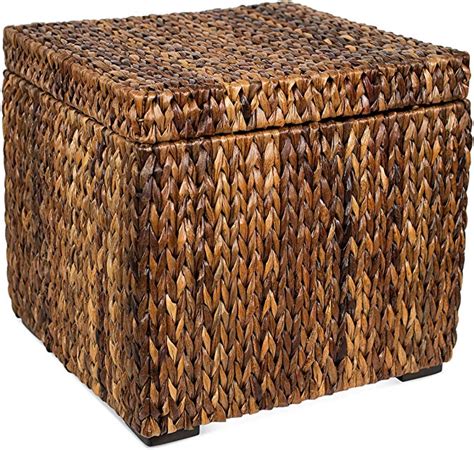 Birdrock Home Seagrass Storage Cube Box With Lid Decorative Seagrass