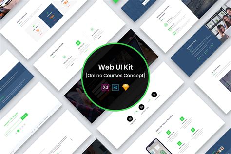 Online Courses Web UI Kit Graphic By Djagan Creative Fabrica