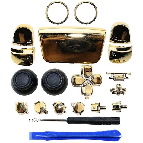Chrome Abxy Dpad Triggers Buttons Replacement Button Mod Kit Accent Rings With Tool For Sony