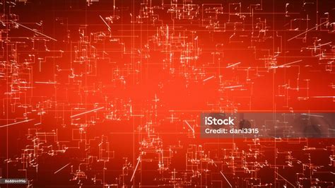 빨간색 배경에 연결 지휘자 및 신경 신호를 나오고 있다 디지털 연결 인공 지능 및 데이터 저장소 개념 3차원 형태에 대한 스톡 벡터 아트 및 기타 이미지 Istock