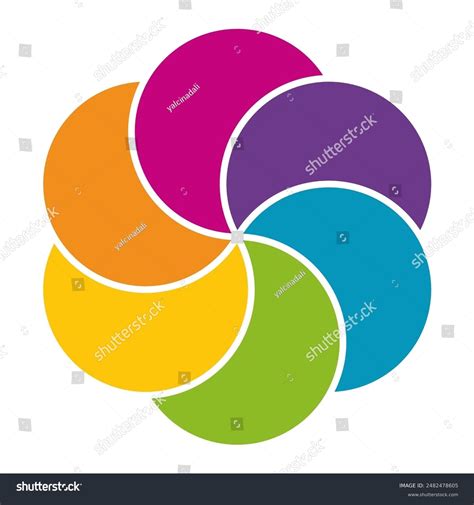 Colorful Infographic Pie Chart Overlapping Circular Stock Vector Royalty Free 2482478605
