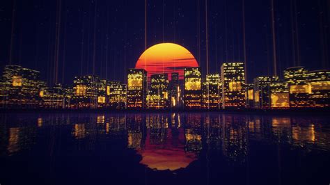 Abstract Night City Wallpaper