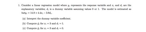 solved 1 consider a linear regression model where yi