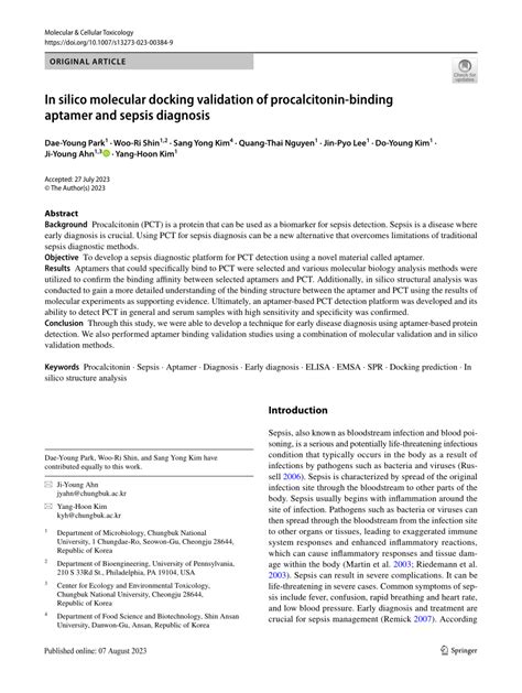 PDF In Silico Molecular Docking Validation Of Procalcitonin Binding