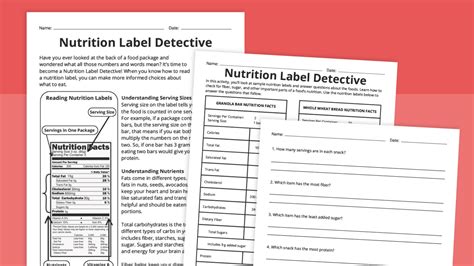 Nutrition Worksheet Bundle Free Printables