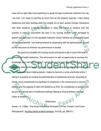 Nursing Application Essay Example Topics And Well Written Essays