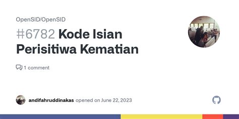 Kode Isian Perisitiwa Kematian · Issue 6782 · Opensidopensid · Github