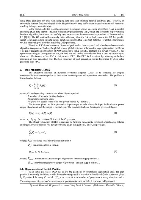 Dynamic Economic Dispatch Assessment Using Particle Swarm Optimization