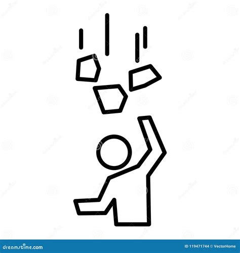 Falling Objects Icon Vector Illustration Stock Vector Illustration Of Information Caution