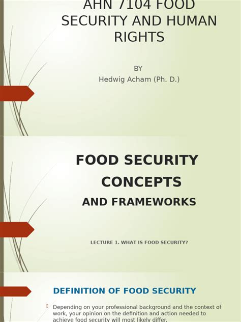 1 1 Lecture 1 What Is Food Security Pdf Food Security Economies