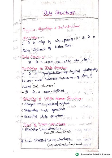 Ds Unit 1 Computer Science Engineering Studocu
