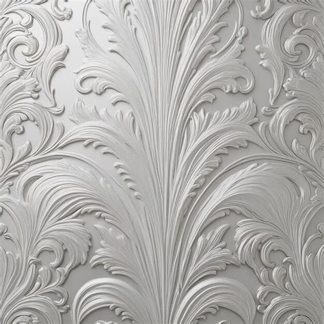 Premium Photo White Metallic Decorative Wallpaper Background