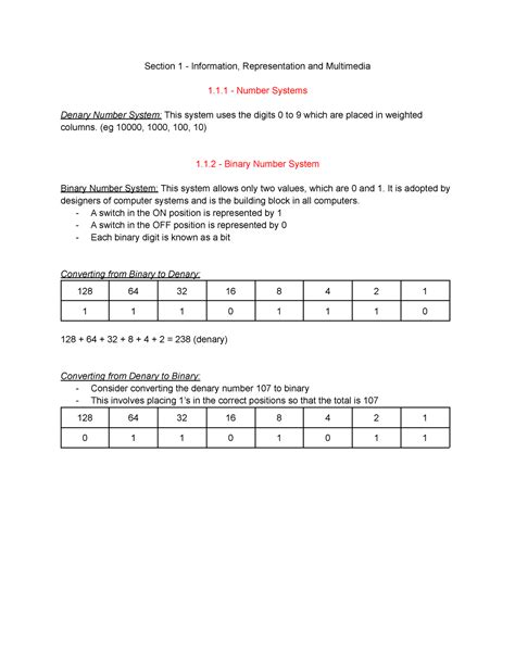 Computer Science Notes As Level Section 1 Information Representation And Multimedia 11