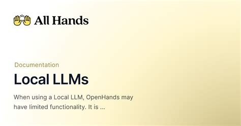 Local Llms All Hands Docs