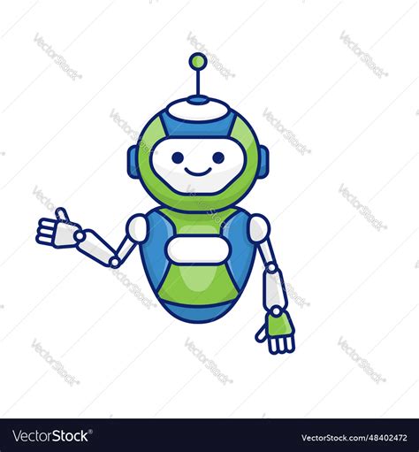 Robot Presenting Or Welcoming Gesture Cute Vector Image