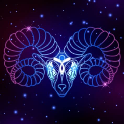 Aries Zodiac Sign Horoscope Symbol Vector Illustration Stock Vector
