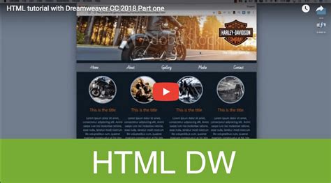 dw tutorial html tutorial with dreamweaver cc 2018 part one artist connect
