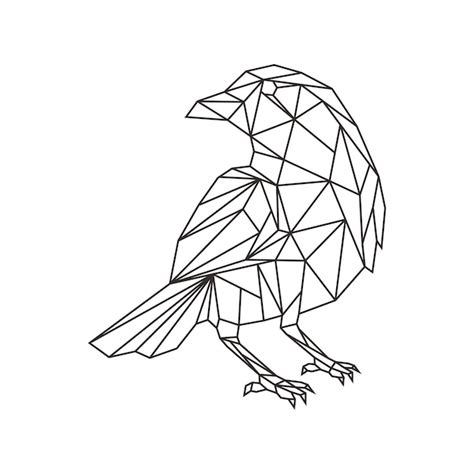 Geometric Bird Drawing