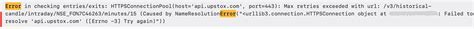 Name Resolution Error While Fetching Intraday Candles Developer Api Upstox Community
