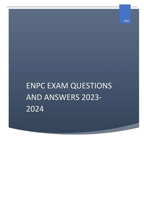 Enpc Exam Questions And Answers Nur 425 Stuvia Us