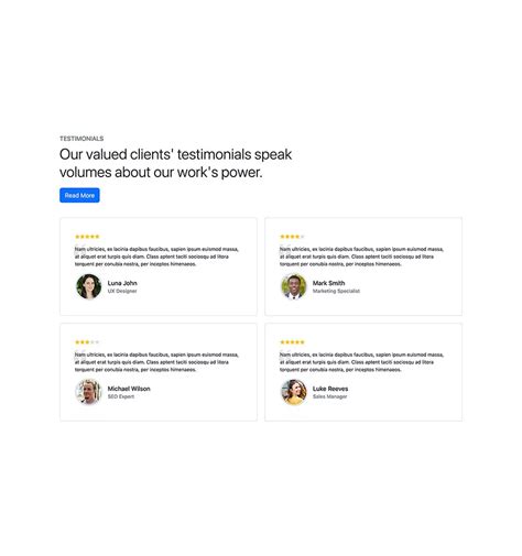 Bootstrap Testimonial Section Bootstrapbrain