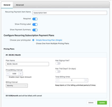Recurring Payment WPPayForm WP Manage Ninja