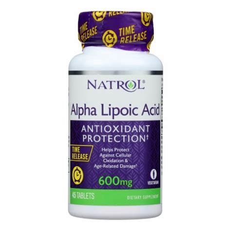 Natrol Alpha Lipoic Acid Time Release 600 Mg 45 Tablets 1 Pack45