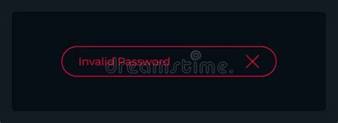 Invalid Password Ui Element Template Stock Vector Illustration Of