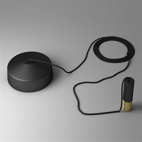 Gatsby Matt Black And Brushed Brass Round Cylinder Light Pull With Ceiling Switch