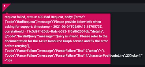 Azure Monitor User Friendly Error Mesages For Query Errors In Azure Resource Graph · Issue