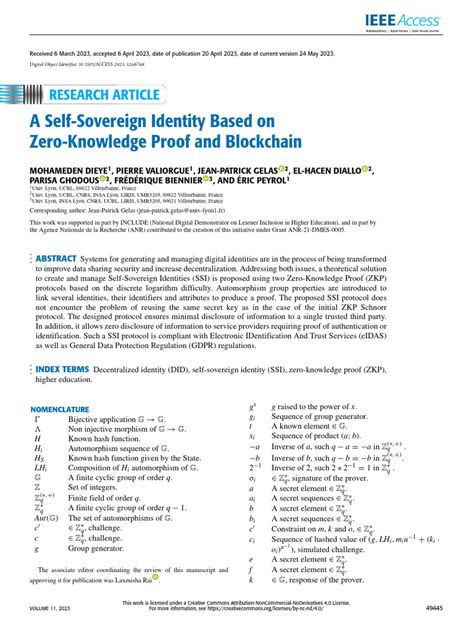 A Self Sovereign Identity Based On Zero Knowledge Proof And Blockchain Pdf Computer Security