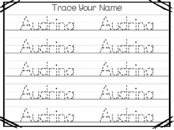 20 No Prep Non Editable Audrina Name Tracing Handwriting And Activities