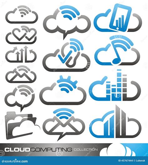Cloud Computing Logo Design Concepts And Ideas Vector Illustration