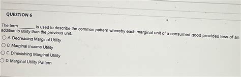 solved question 6the term is used to describe the common