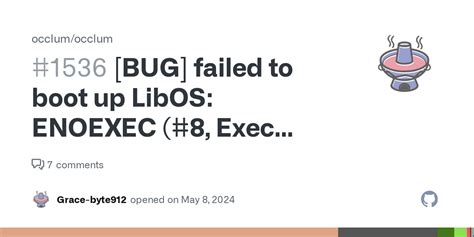 Bug Failed To Boot Up Libos Enoexec 8 Exec Format Error Unknown