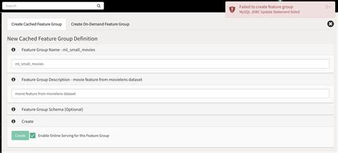 Mysql Jdbc Update Statement Failed Feature Store Hopsworks Community