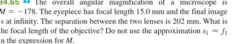Solved 3465 The Overall Angular Magnification Of A