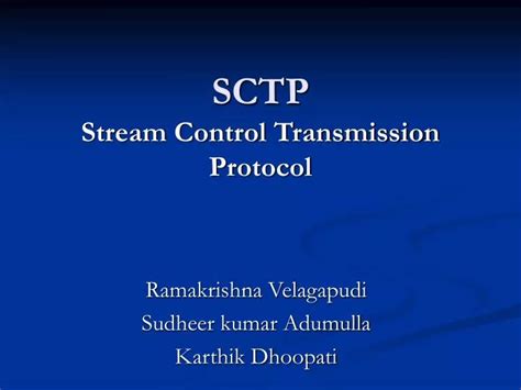 Ppt Sctp Stream Control Transmission Protocol Powerpoint Presentation Id3991414