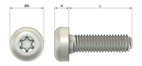 M3 X 10mm T10 Torx Pan Head Thread Forming Screws Din 7500c Steel